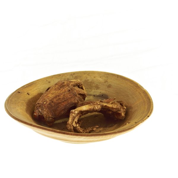 Dead hands (body symbol) in a turned wooden bowl from St. George, Wismar