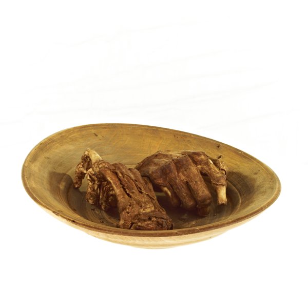 Dead hands (body symbol) in a turned wooden bowl from St. George, Wismar