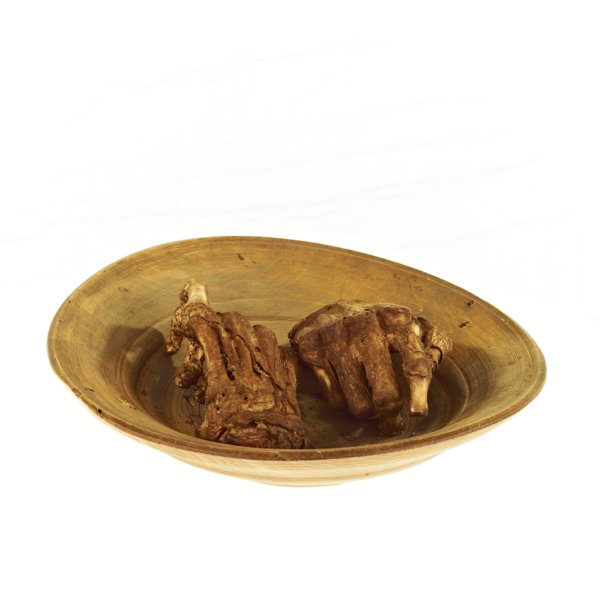 Dead hands (body symbol) in a turned wooden bowl from St. George, Wismar